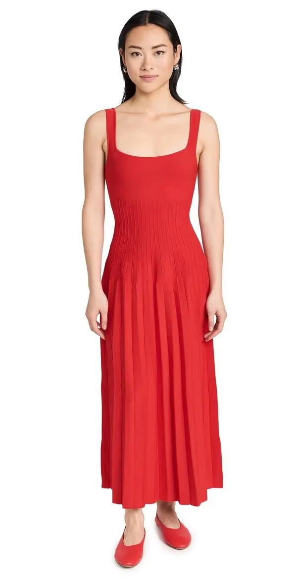 Staud Ellison Dress - Red Rose