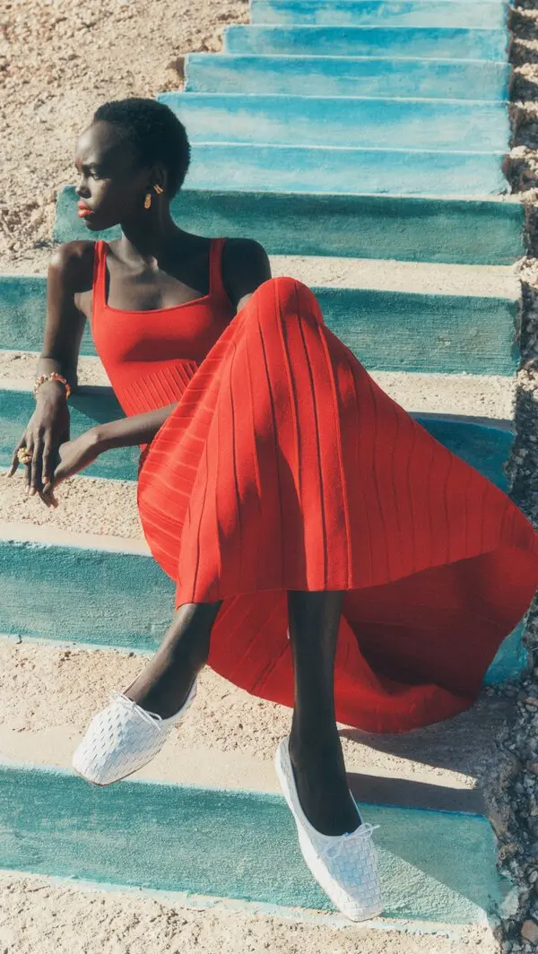 Staud Ellison Dress - Red Rose