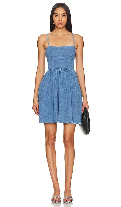 strapless open back dress Washed Stretch Denim Open Back Mini Dress – Culture Collective Co