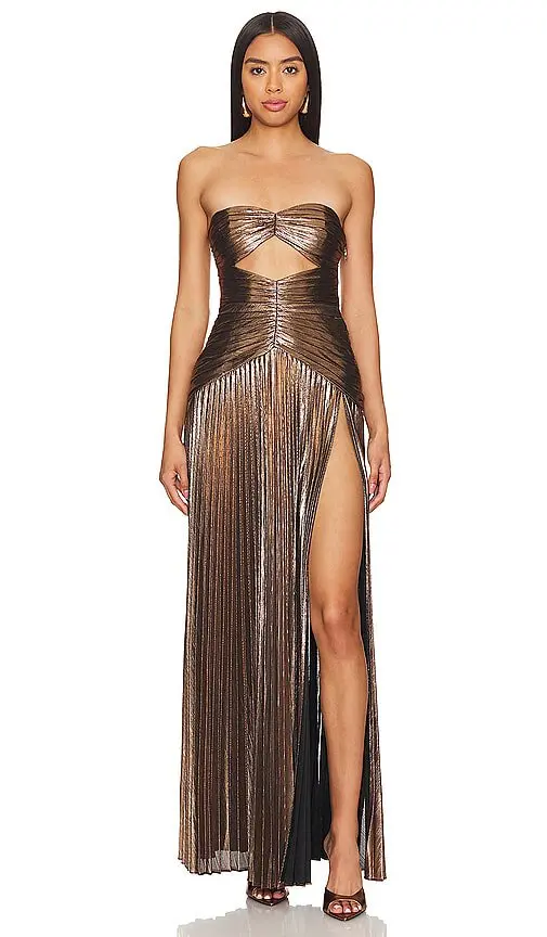 Retrofete Mallory Metallic Dress - Bronze