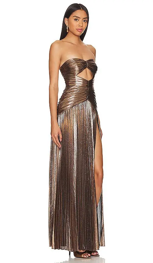 Retrofete Mallory Metallic Dress - Bronze