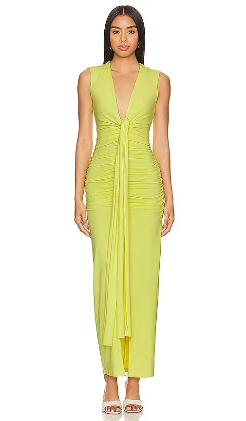 Susana Monaco Sleeveless Plunge Neck Ruched Dress