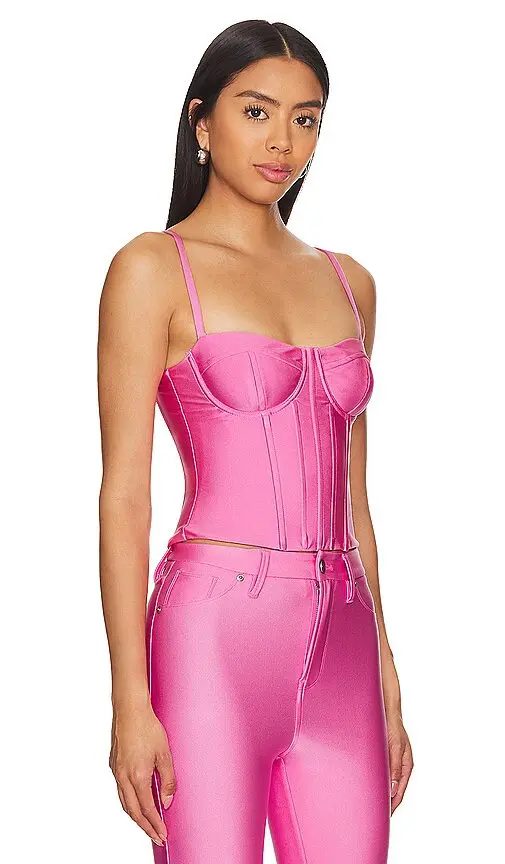 Good American Compression Shine Corset In Pink
