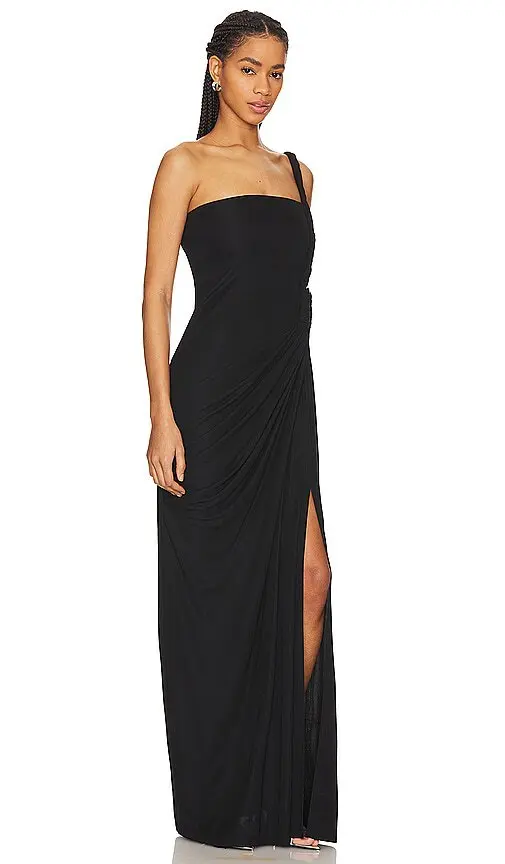 Simkhai Sone Twisted One Shoulder Gown In Black - 55% Off | Editorialist
