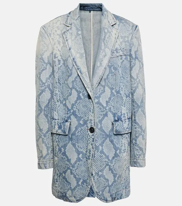 Sportmax Snake-effect Cotton Blazer