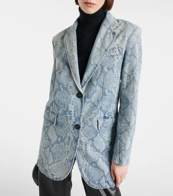 Sportmax Snake-effect Cotton Blazer