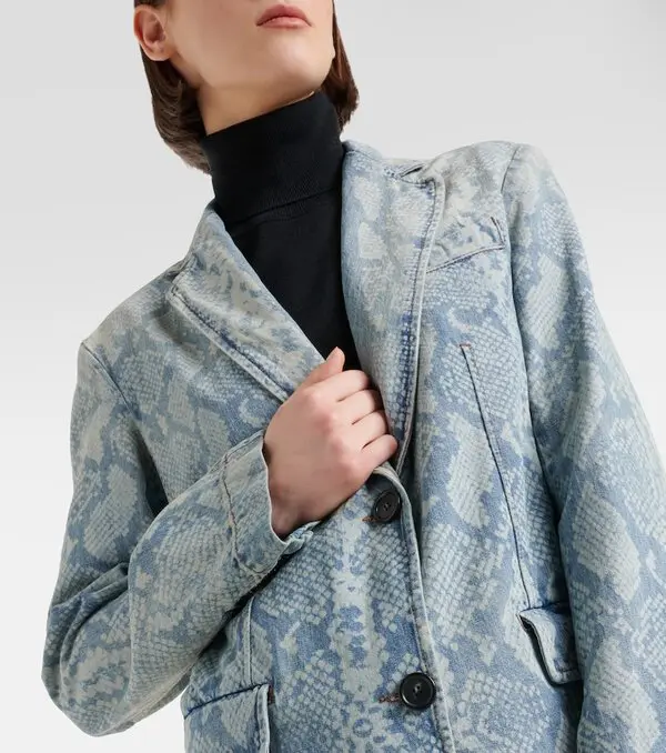 Sportmax Snake-effect Cotton Blazer