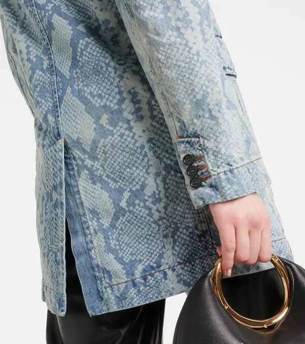 Sportmax Snake-effect Cotton Blazer
