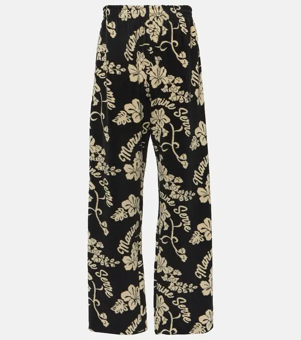 MARINE SERRE Floral Jacquard Track Pants - Black