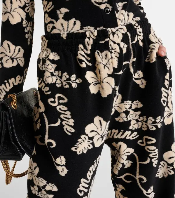 MARINE SERRE Floral Jacquard Cotton Blend Sweatpants