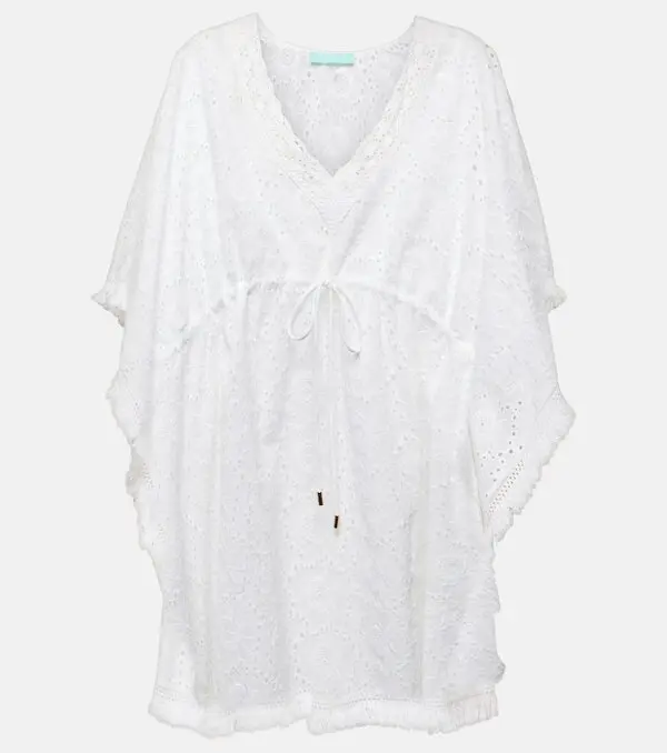 Melissa Odabash Ivy Broderie Anglaise Cotton Kaftan - White