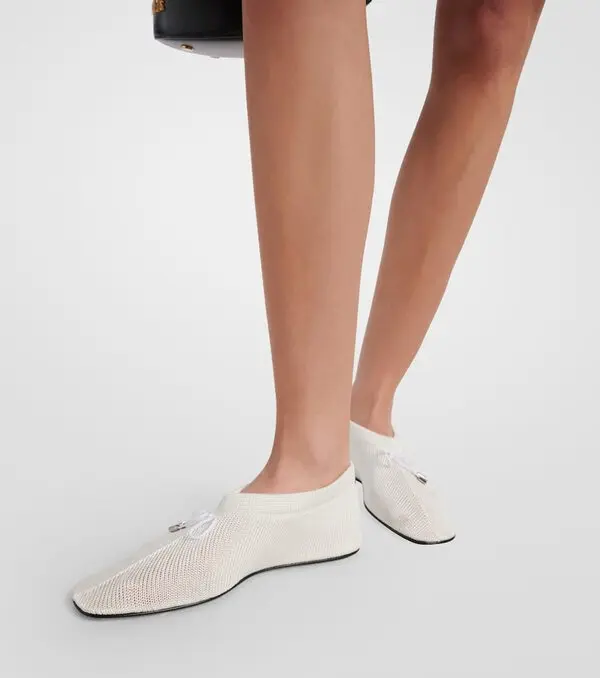 TOTEME Knit Ballet Flats - White