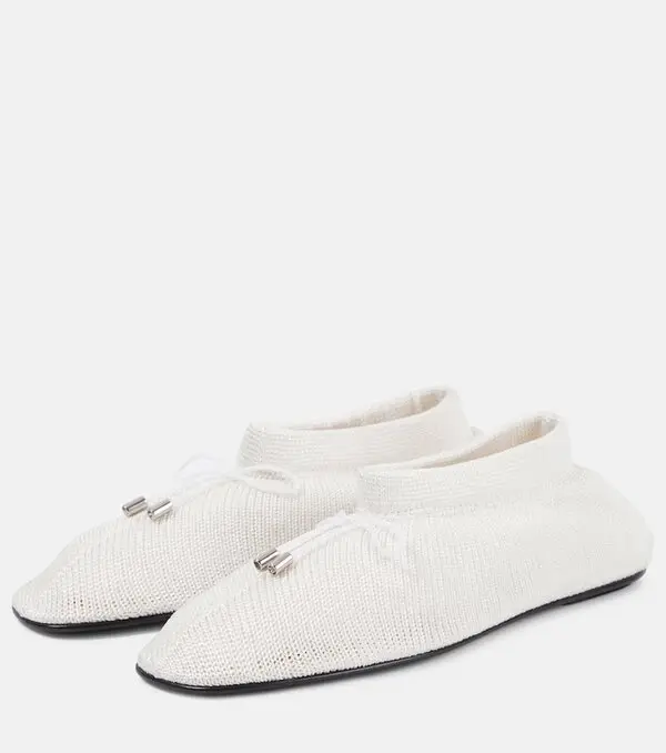 TOTEME Knit Ballet Flats - White