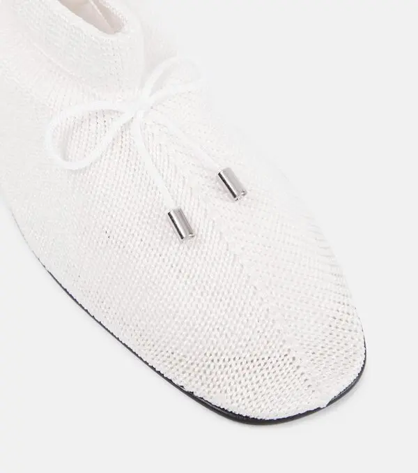 TOTEME Knit Ballet Flats - White