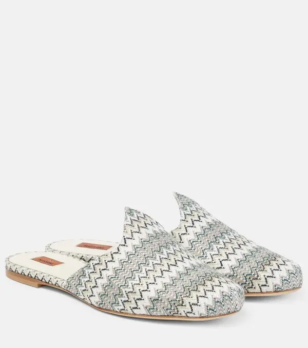 Missoni Zig Zag Canvas Mules - Multicoloured