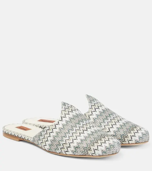 Missoni Zig Zag Canvas Mules - Multicoloured