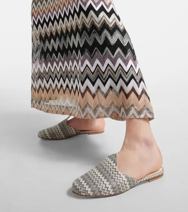 Missoni Zig Zag Canvas Mules - Multicoloured