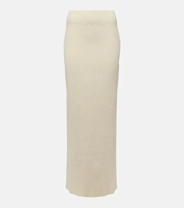 TOTEME Cotton-blend Bouclé Maxi Skirt - White