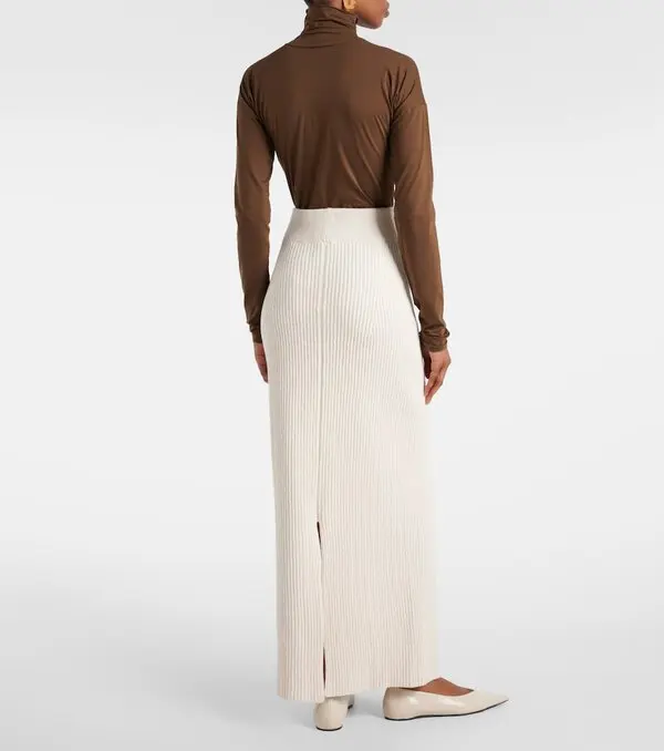 TOTEME Cotton-blend Bouclé Maxi Skirt - White