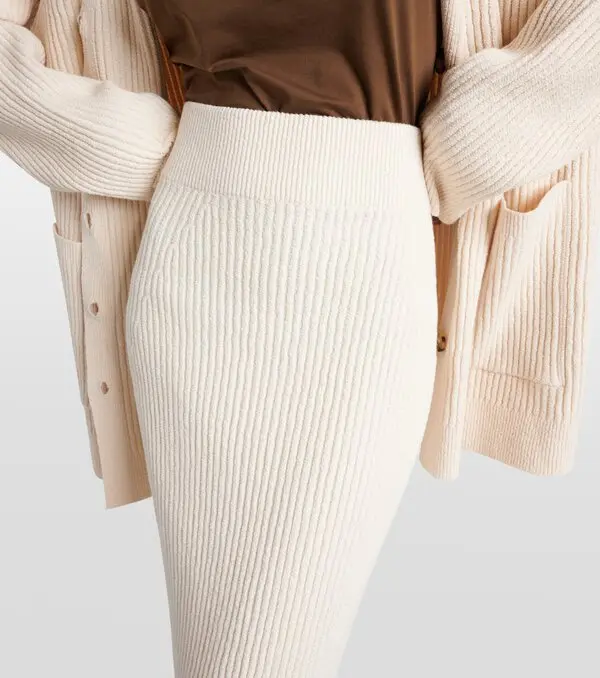 TOTEME Cotton-blend Bouclé Maxi Skirt - White
