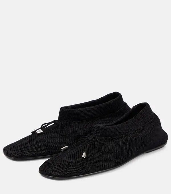TOTEME Knit Ballet Flats - Black