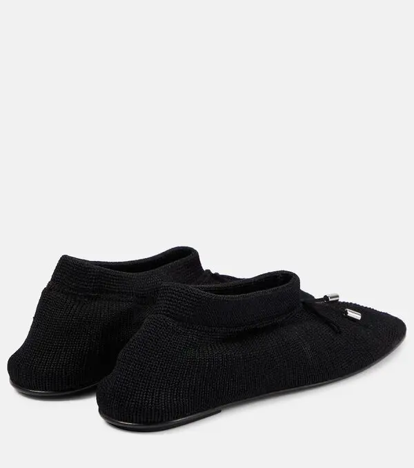 TOTEME Knit Ballet Flats - Black
