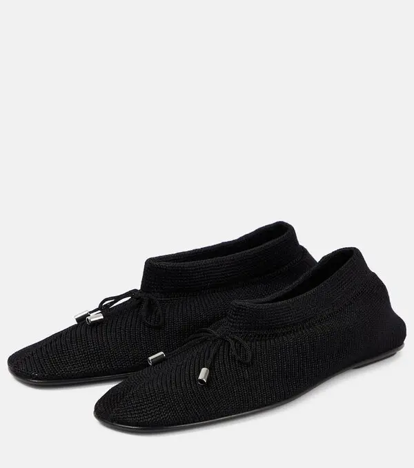 TOTEME Knit Ballet Flats - Black