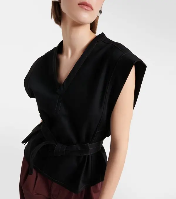 LEMAIRE Chasuble Belted Top - Black