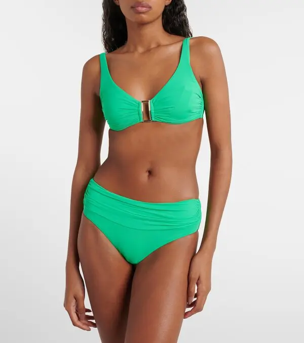 Melissa Odabash Bel Air Ruched Bikini Bottoms - Green