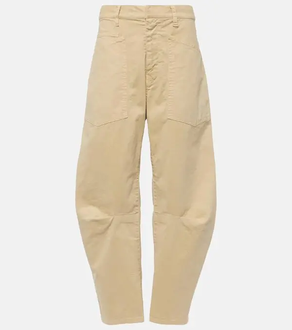 NILI LOTAN Shon Mid-rise Cotton Wide-leg Pants