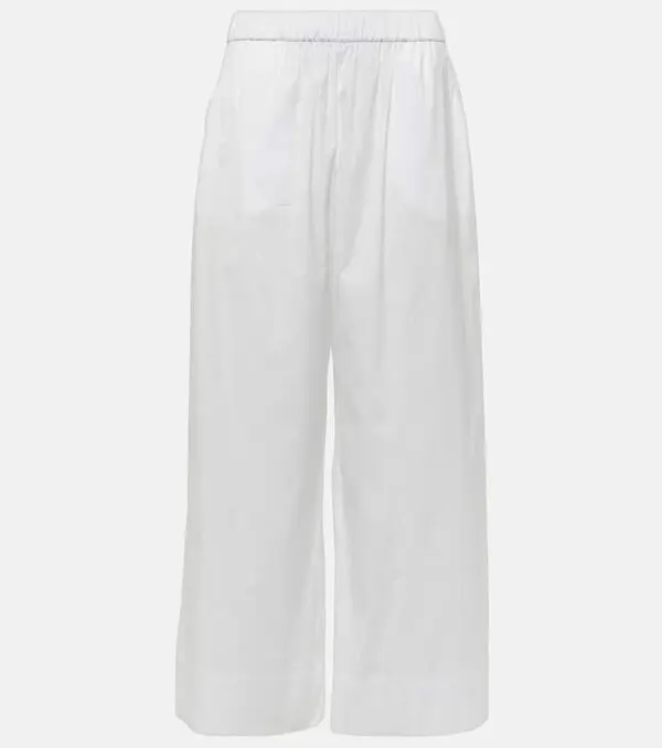 Max Mara Esperia Cotton-blend Wide-leg Pants