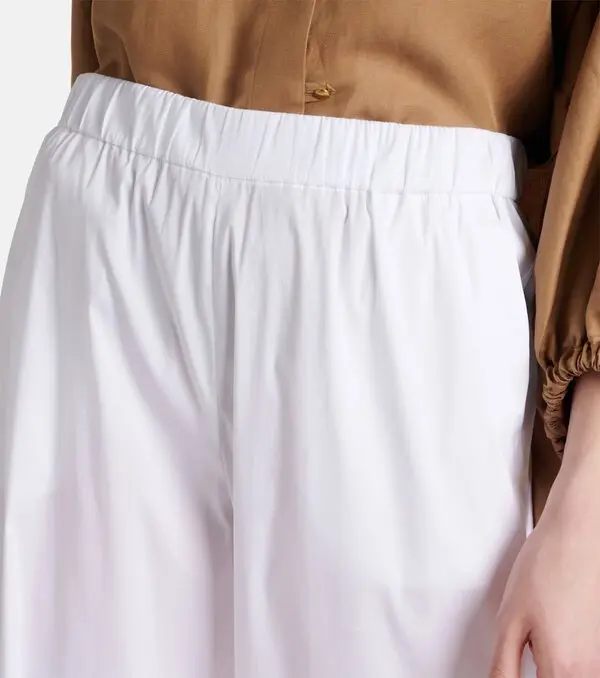 Max Mara Esperia Cotton-blend Wide-leg Pants