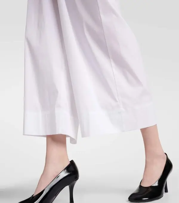 Max Mara Esperia Cotton-blend Wide-leg Pants