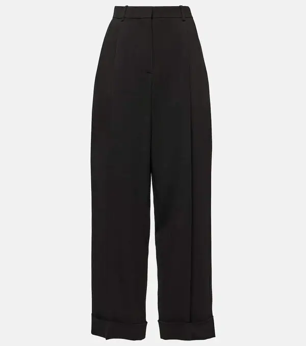 THE ROW High-rise Wide-leg Pants - Black