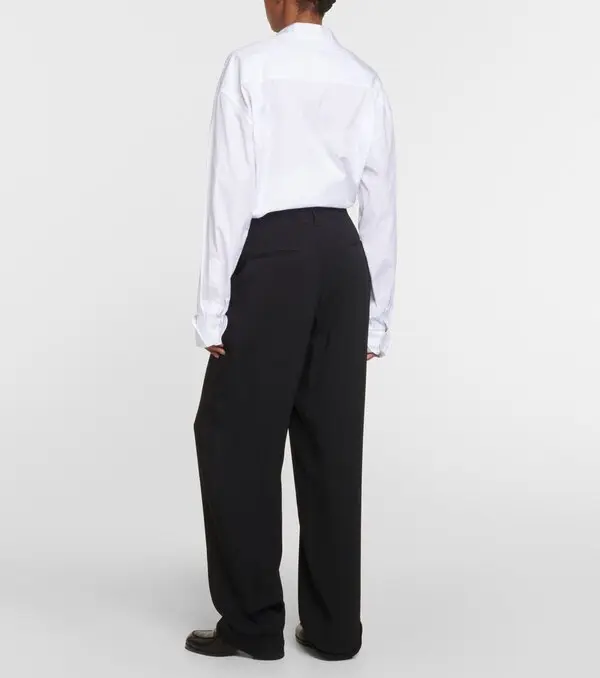THE ROW High-rise Wide-leg Pants - Black