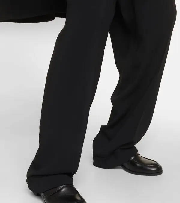 THE ROW High-rise Wide-leg Pants - Black