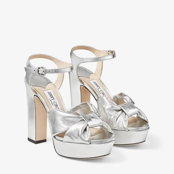 JIMMY CHOO Heloise 120 Platform Sandals - Silver