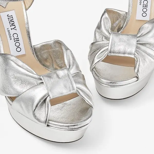 JIMMY CHOO Heloise 120 Platform Sandals - Silver