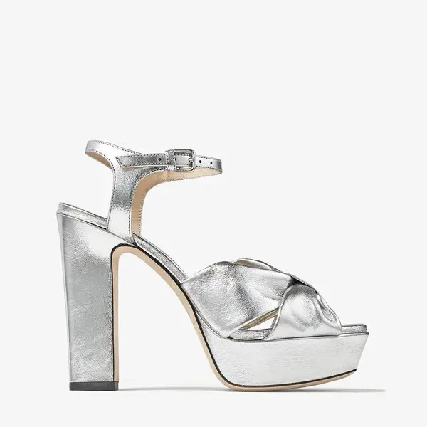 JIMMY CHOO Heloise 120 Platform Sandals - Silver