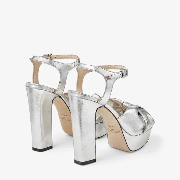 JIMMY CHOO Heloise 120 Platform Sandals - Silver
