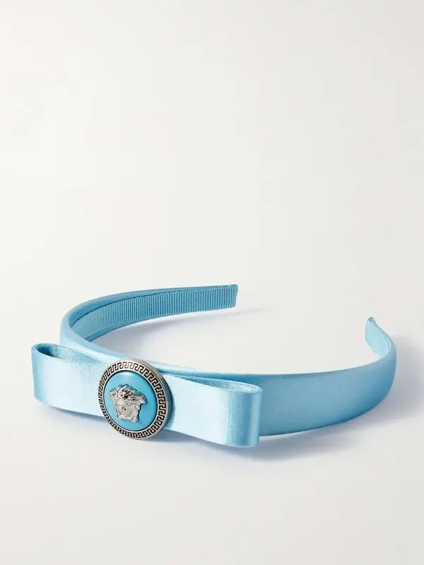 Versace Ribbon Embellished Satin Headband