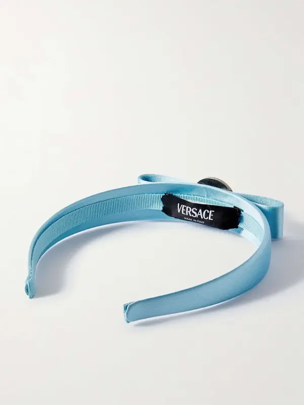 Versace Ribbon Embellished Satin Headband