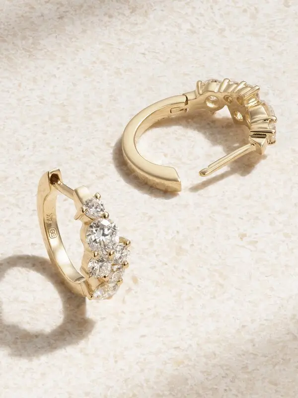 SYDNEY EVAN 14-karat Diamond Hoop Earrings