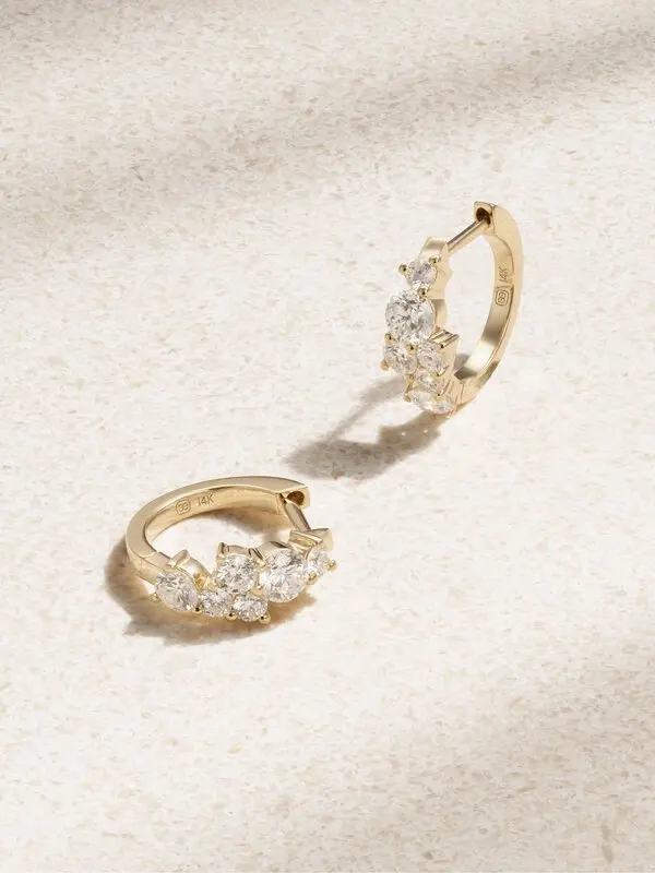 SYDNEY EVAN 14-karat Diamond Hoop Earrings