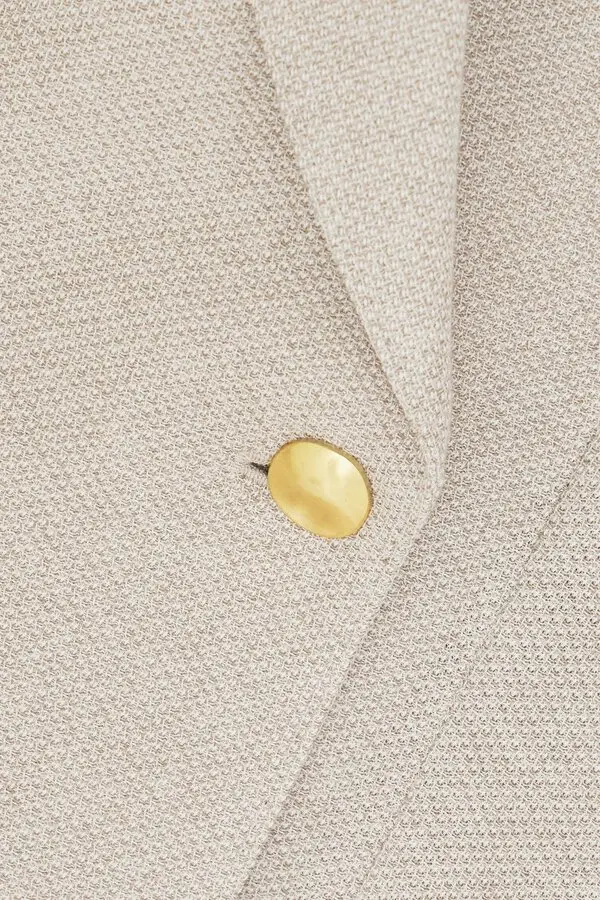 Max Mara Vanadio Double-breasted Grain De Poudre Cotton Blazer - Neutrals