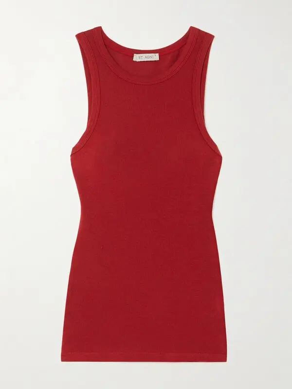 ST. AGNI Ribbed Stretch-wool Tank