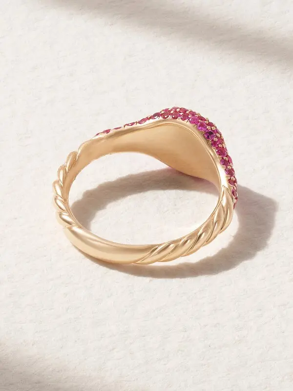 David Yurman 18-karat Rose Pinky Ring