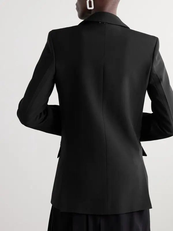 Nina Ricci Double-breasted Satin-trimmed Cady Blazer