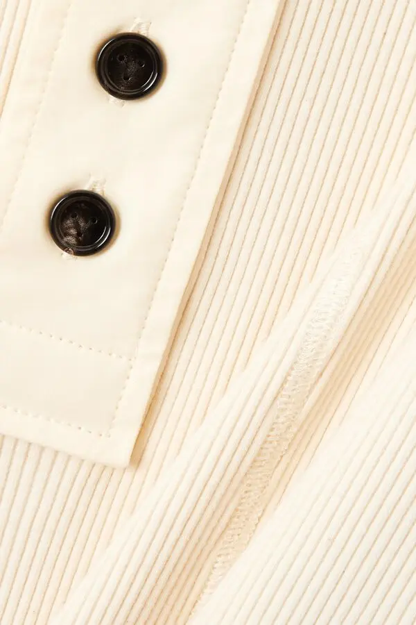 Bottega Veneta Button-embellished Ribbed Tank Top - Ivory