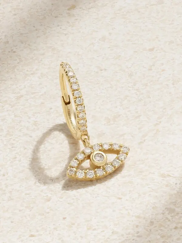 PERSEE Eye 18-karat Diamond Single Hoop Earring - Gold